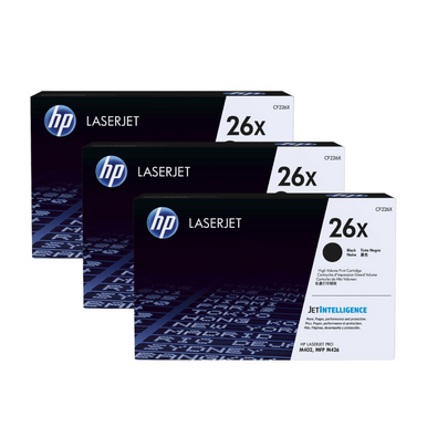 Genuine HP #26X Black Toner CF226X - 3 Pack - High Yield 9.0K | The ...