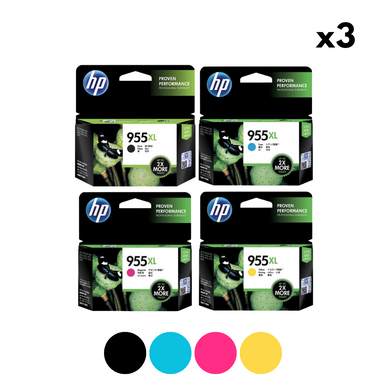 Genuine HP 955XL Ink Value Pack - 3 Pack
