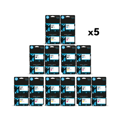 HP #937 Genuine Ink Cartridge Value Pack 4S6W5NA - x5 Pack