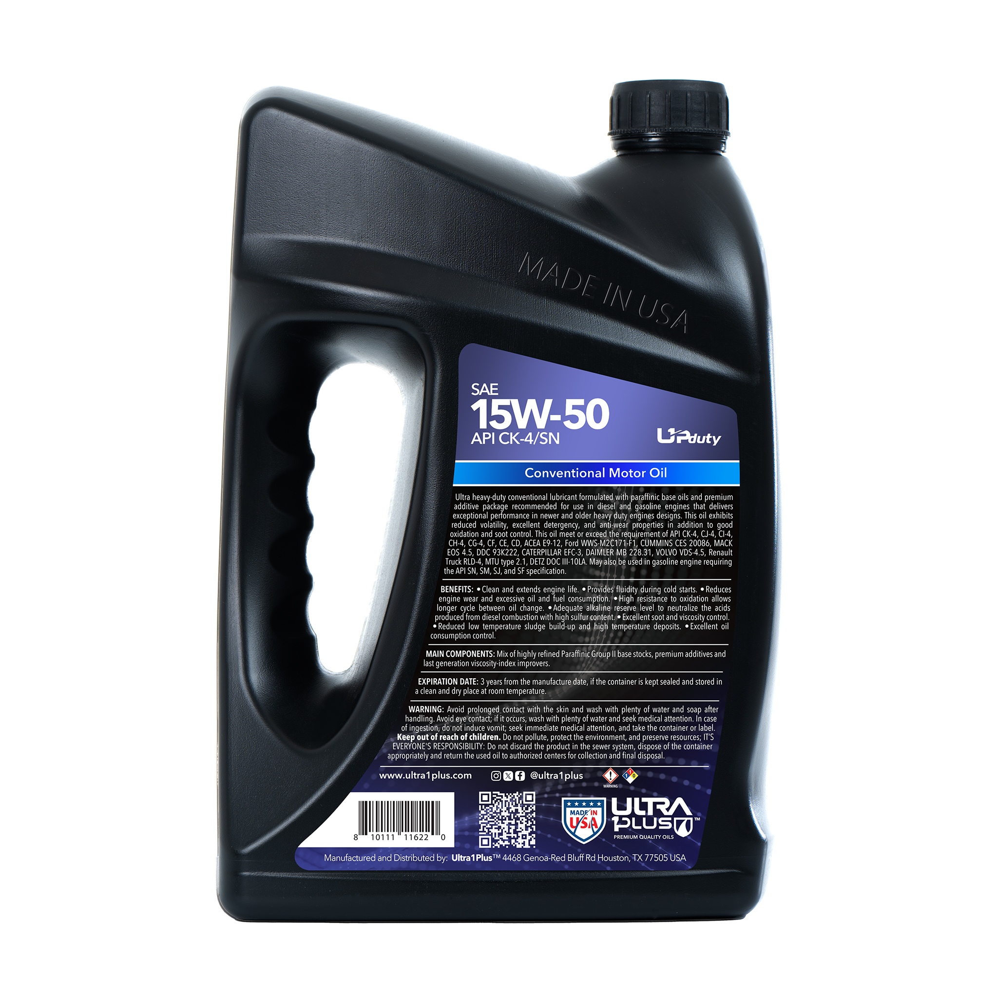 Ultra1Plus SAE 15W-50 Conventional Heavy-Duty Motor Oil