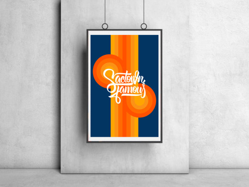 916 Retro Poster Art by Sactown Famous 11x14 Print Size