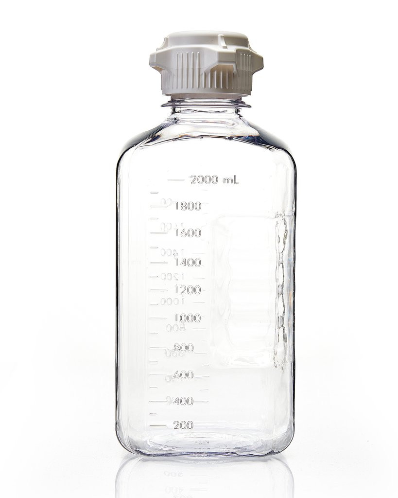 Sterile 2000mL Bottle PETG Square Media Storage Bottle With Screw Cap ...