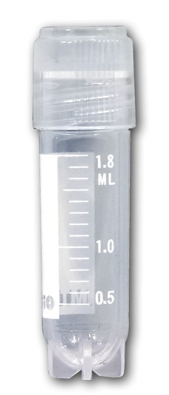 2mL External Thread Polypropylene Cryovial With Silicone O-Ring Screw Cap And Footed Bottom, 10 ...