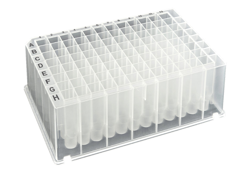 Sterile 2.2mL 96-Well Deep Well Plate with V-Conical Bottom and Square ...
