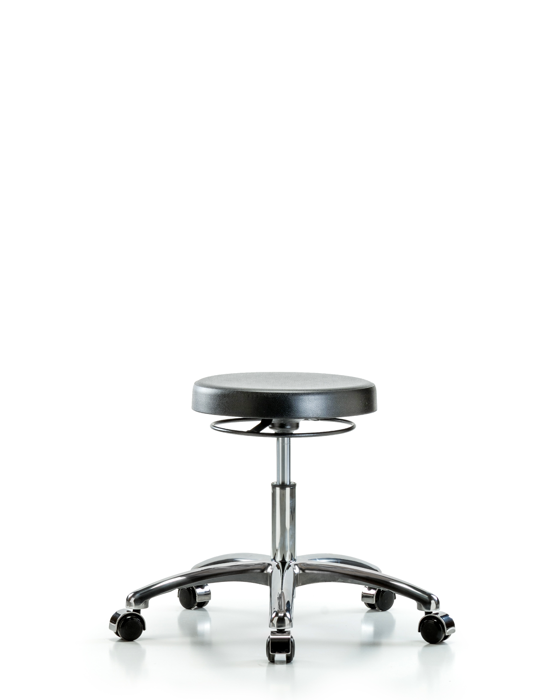 Polyurethane Stool Chrome - High Bench Height with Casters