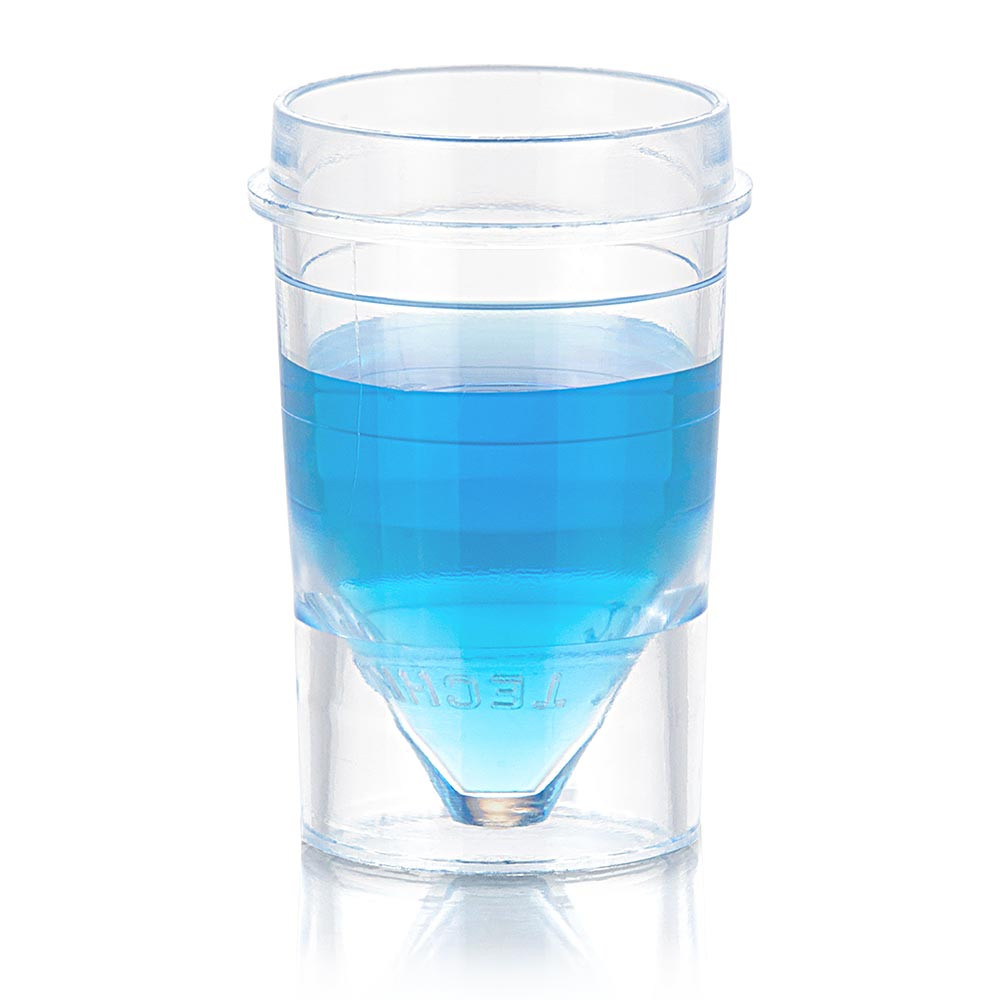 Polystyrene Non-Sterile 1.5mL Analyzer Cup With Conical Bottom, Bag of 1000