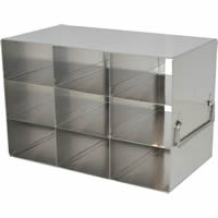 Stainless Steel Laboratory Freezer Rack for 50 Place Hinged-Lid Plastic ...