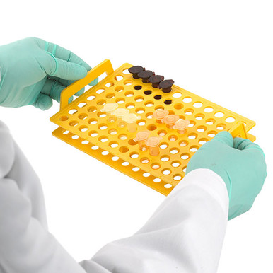 Globe Scientific 96 Place Microtube rack With Attached Molded Handles ...