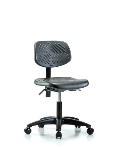 Polyurethane Desk Height Lab Chair with Black Casters PDHCH-RG-T0-A0-RC ...