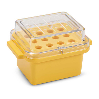 Yellow Polycarbonate 12 Place Microtube Chiller For -20C Cooling of ...