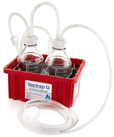 Vactrap™ G Vacuum Trap System With Two 1L Glass Bottles, Red Bin, GL45 ...