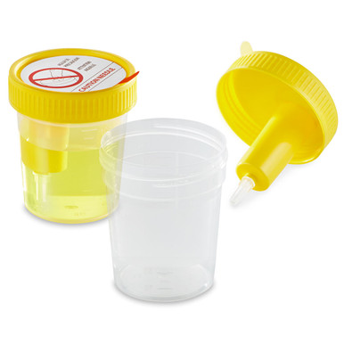 Urine Collection Cup with Integrated Transfer Device, 4oz (120mL ...