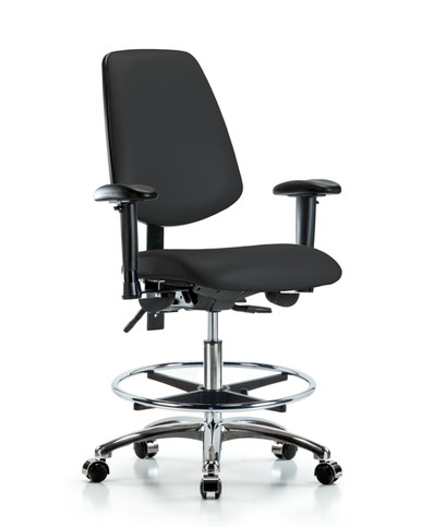 Vinyl Lab Chair In Chrome VMBCH-MB-CR-T1-A1-CF-CC-8540- Medium Bench ...
