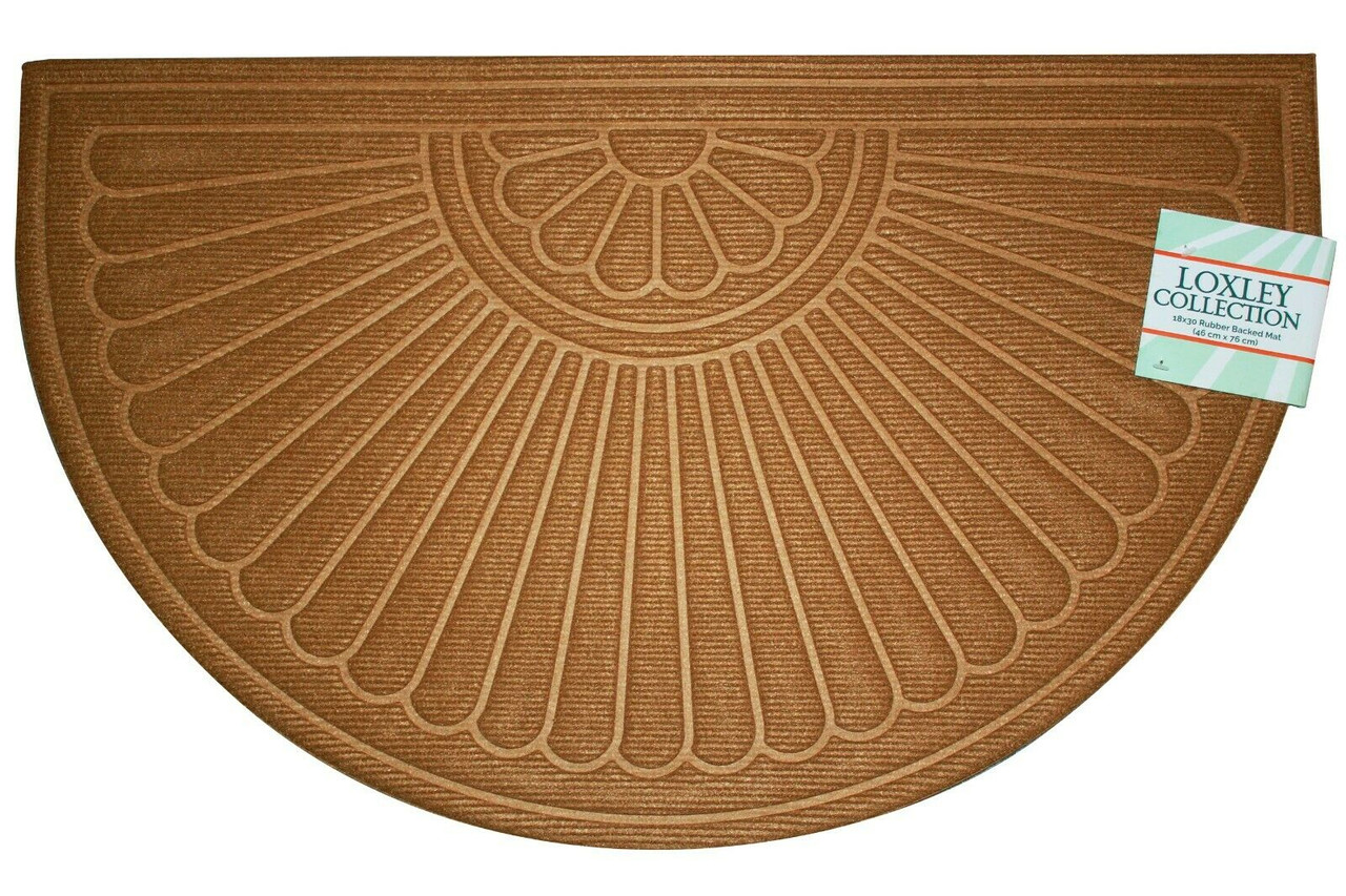 Loxley Collection Half Round Doormat Welcome Mat Indoor Outdoor Rubber ...
