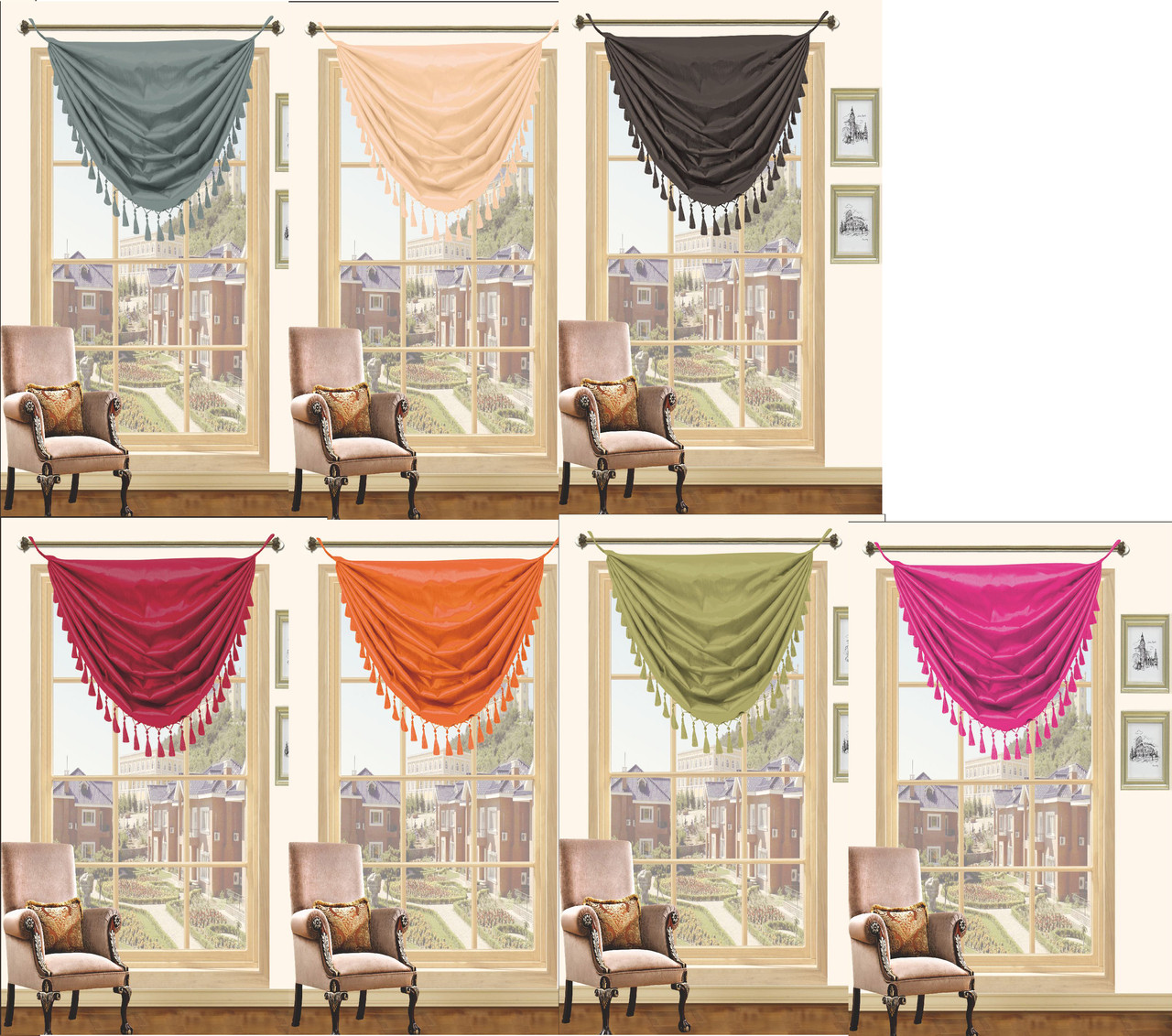 Faux Silk Window Grommet Valance | Linen Store