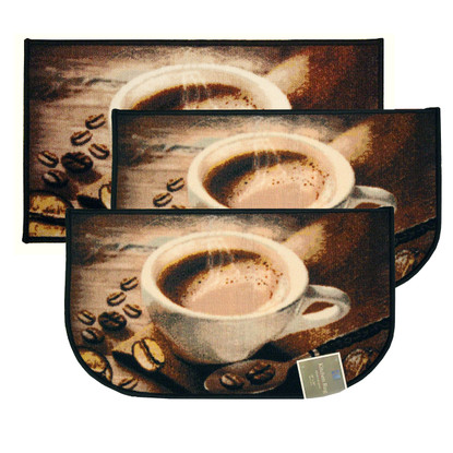 Kashi Home Coffee Bean 3pc Kitchen Rug Set, (2) Slice 18"x30" Rugs, (1 ...