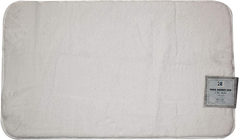 Faux Rabbit Fur Bath Rug Non-Slip Rubber Back Microfiber Water ...