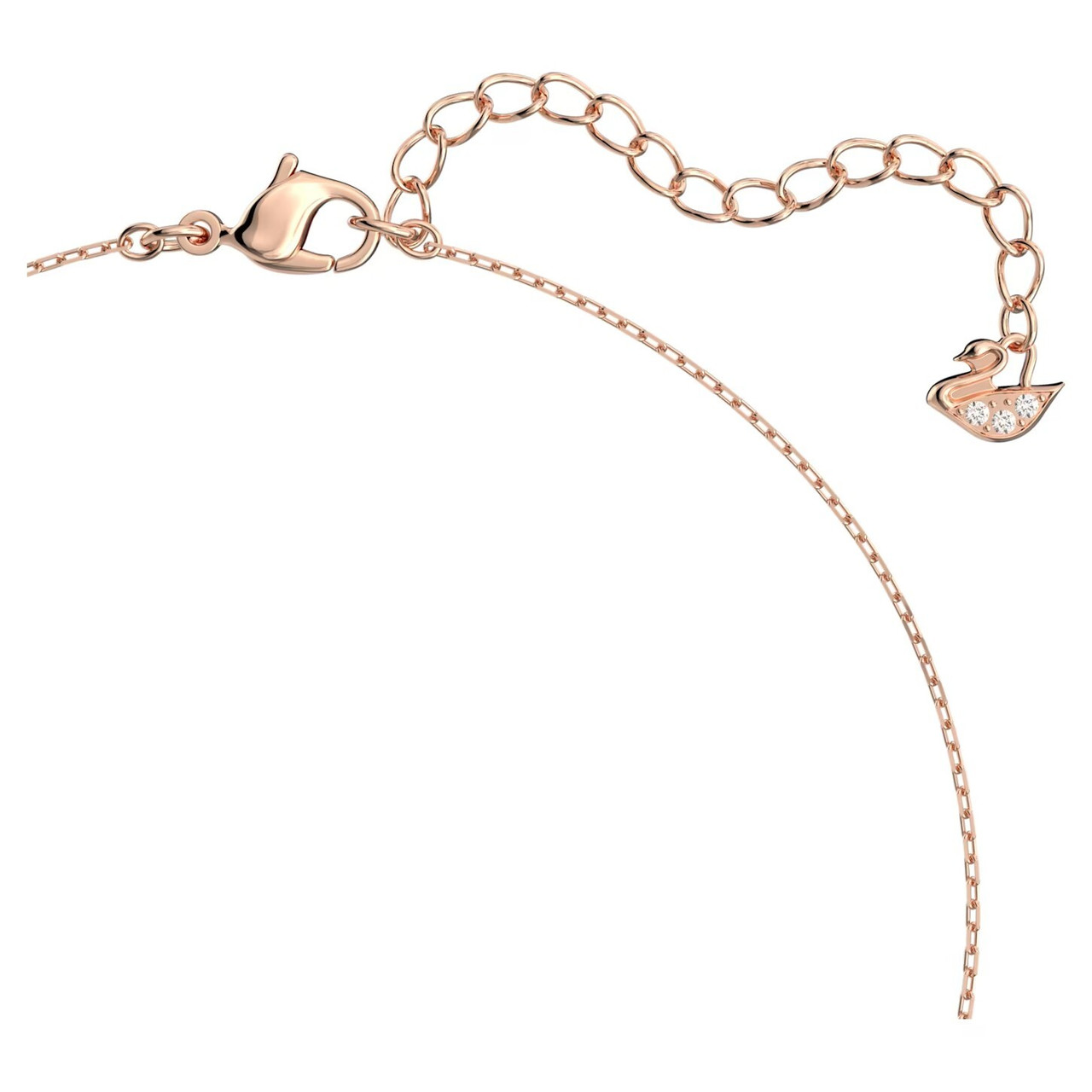 Swarovski Attract Necklace Square Cut, White, Rose Gold-Tone Plated ...