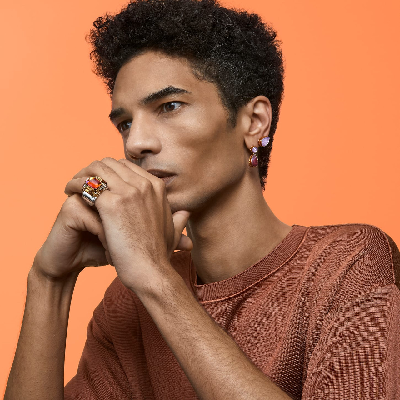 Swarovski Orbita Stud Earring, Single, Drop Cut Crystal, Multicolored ...