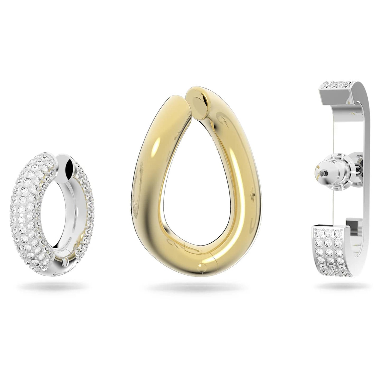 Swarovski Dextera Ear Cuff, Single, Asymmetrical, Set (3), White, Mixed ...