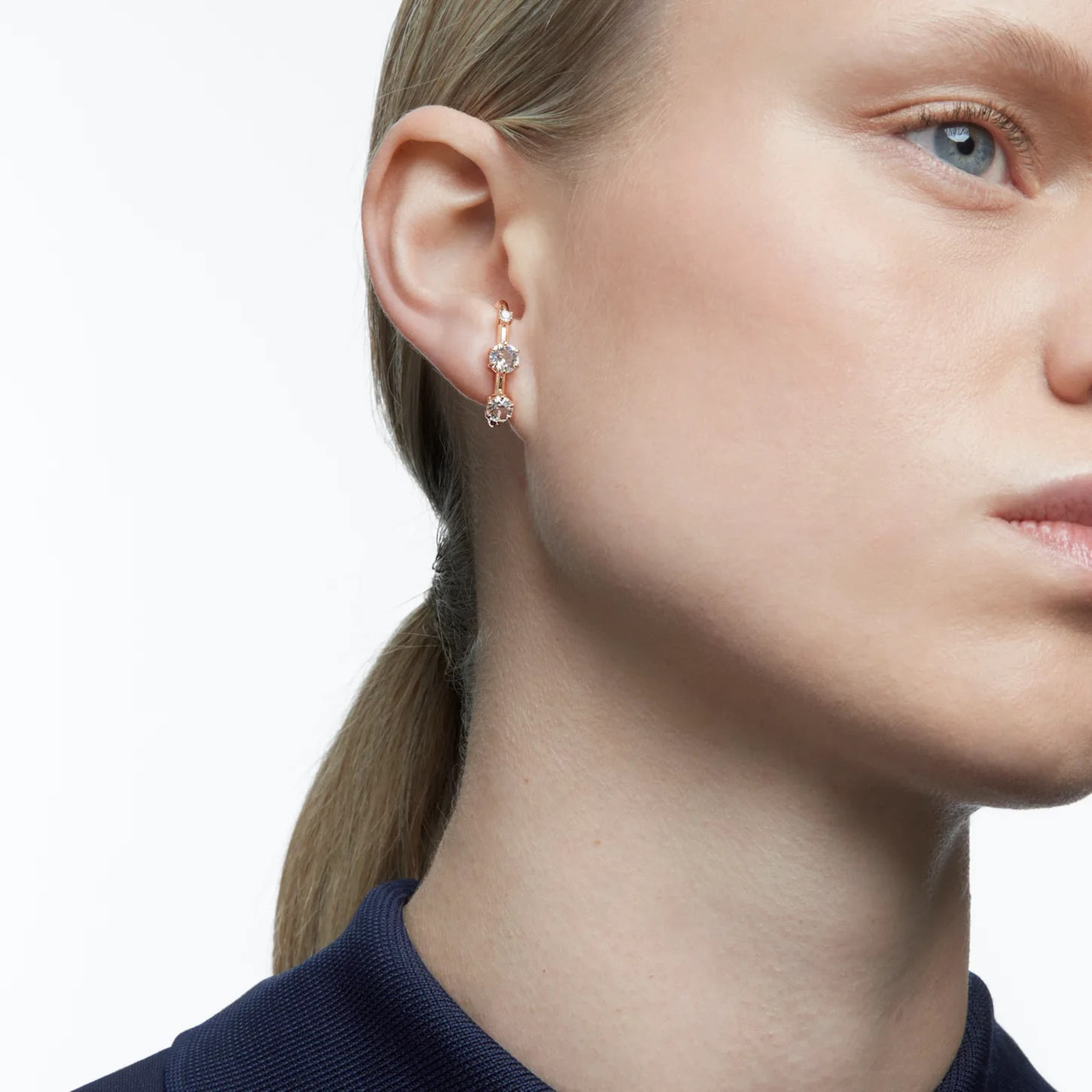 Constella Ear Cuff, Single, Asymmetrical, Set (2), White, Rose-Gold ...