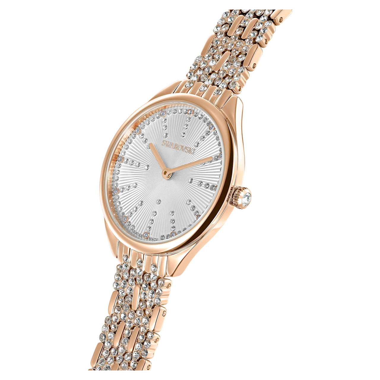 Swarovski Attract Watch Metal Bracelet, White, Rose-Gold Tone PVD ...