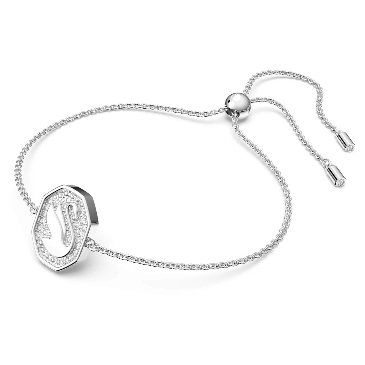 Swarovski Signum Bracelet, Swan, White, Rhodium Plated 5621099 - Four ...