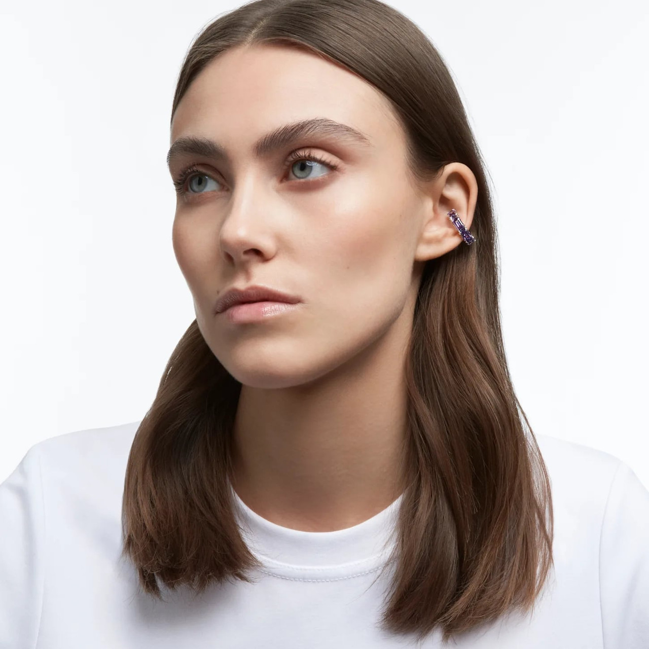 Swarovski Millenia Ear Cuff, Single, Octagon Cut Zirconia, Purple ...