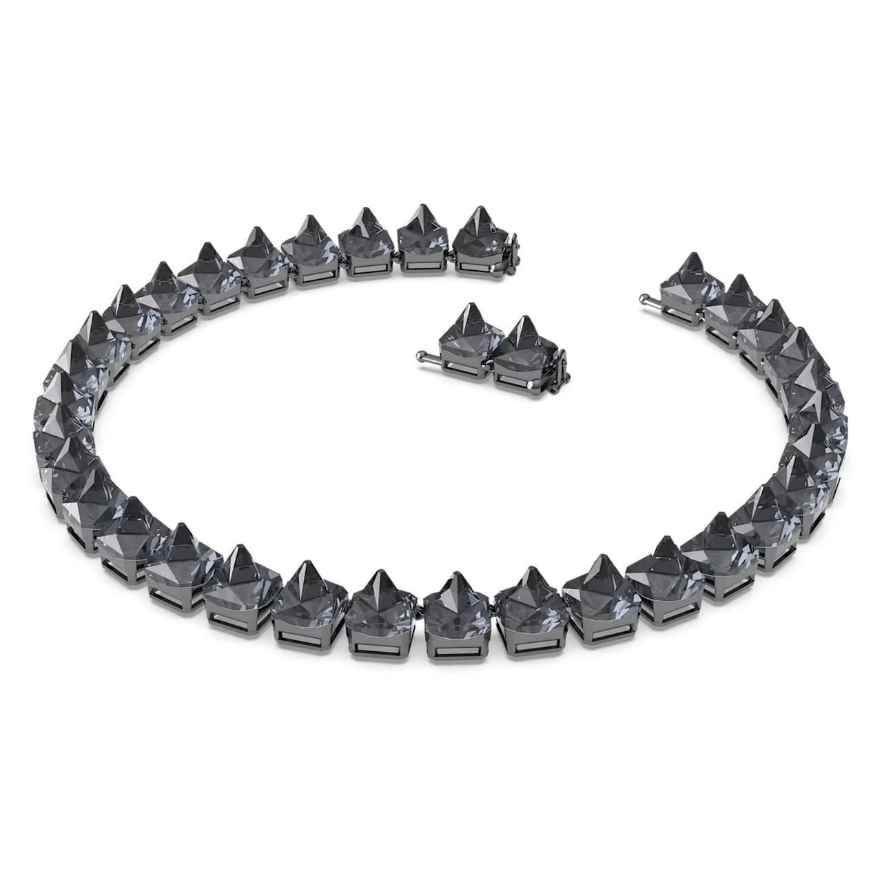 Swarovski Ortyx Necklace Pyramid Cut, Gray, Ruthenium Plated 5613682 ...