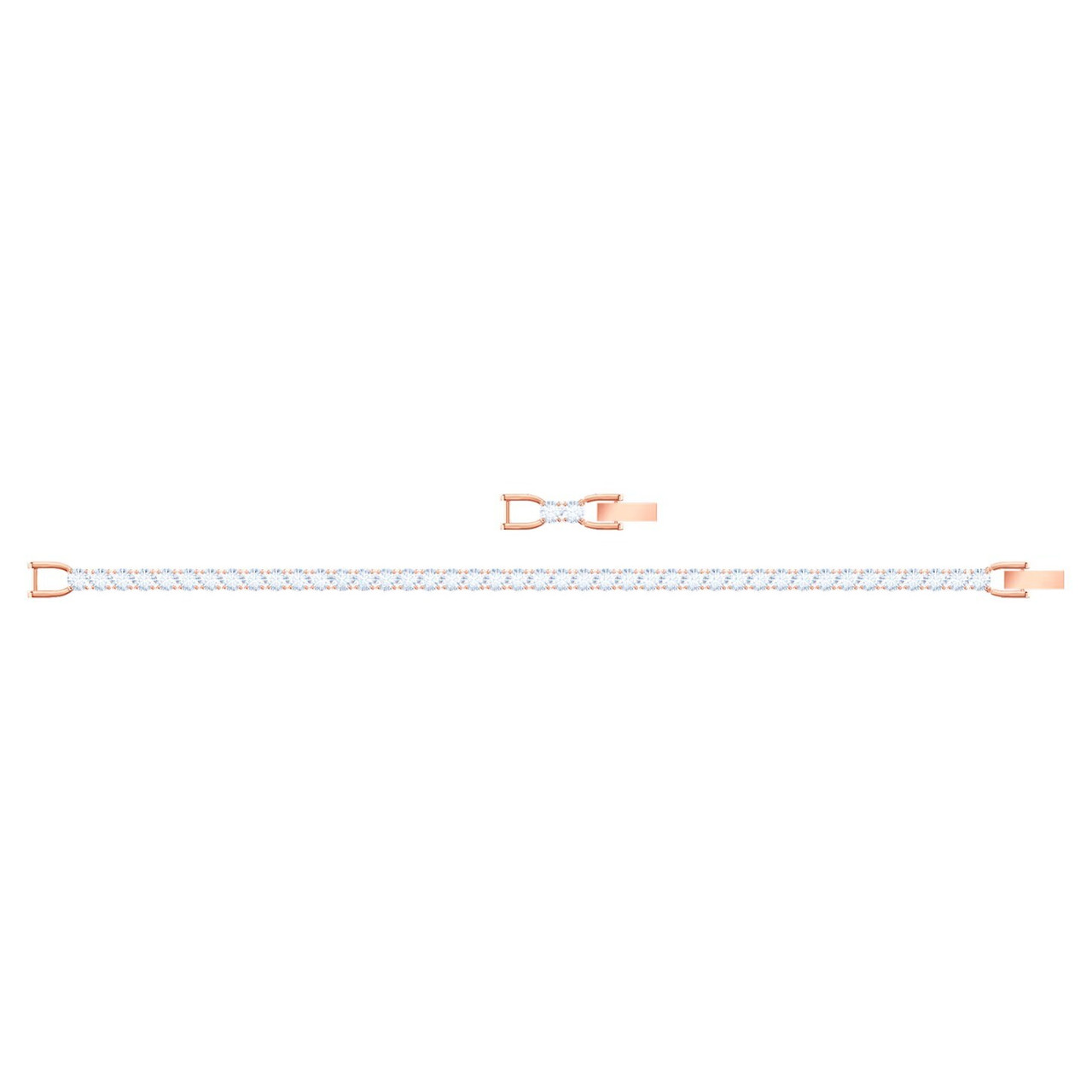 Swarovski Tennis Deluxe Bracelet Round Cut White Rose Gold Tone Plated 5464948 Size M Four Seasons Jewelry