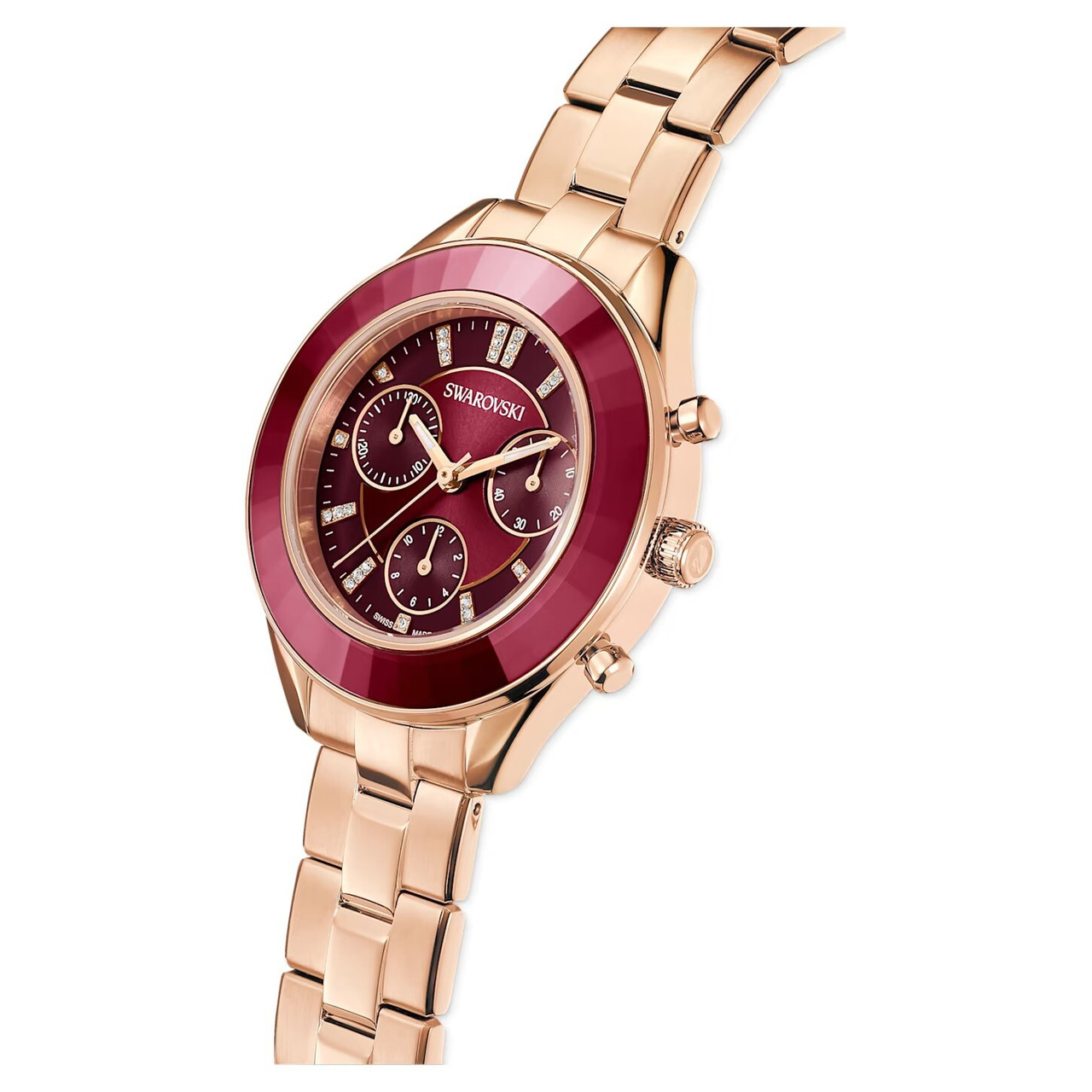 Swarovski Octea Lux Sport Watch Metal Bracelet, Red, Rose Gold-Tone ...