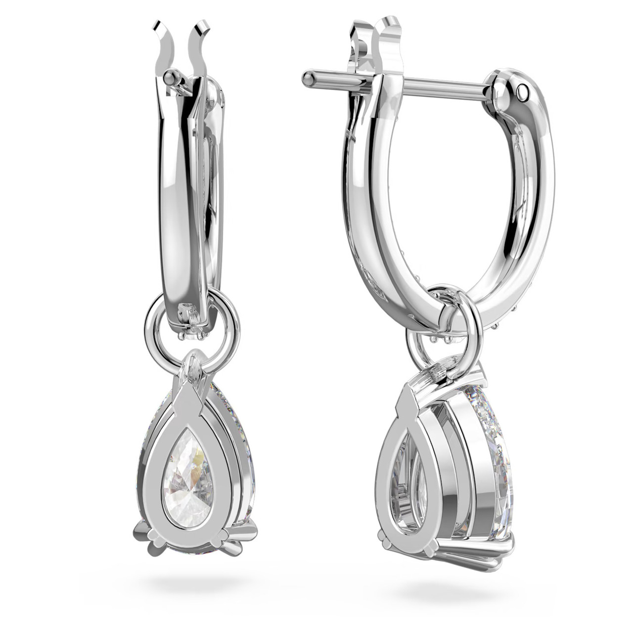 Millenia Hoop Earrings, Pear Cut, White, Rhodium Plated 5636716 ...