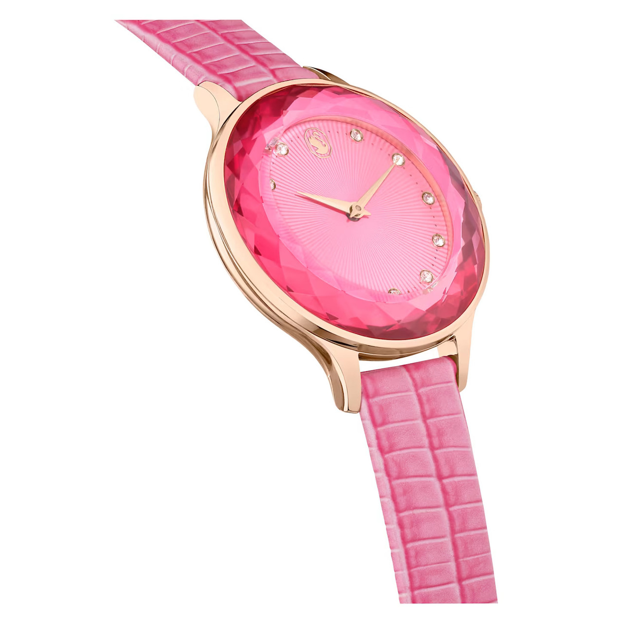 Swarovski Octea Nova Watch, Swiss Made, Leather Strap, Pink, Rose Gold ...