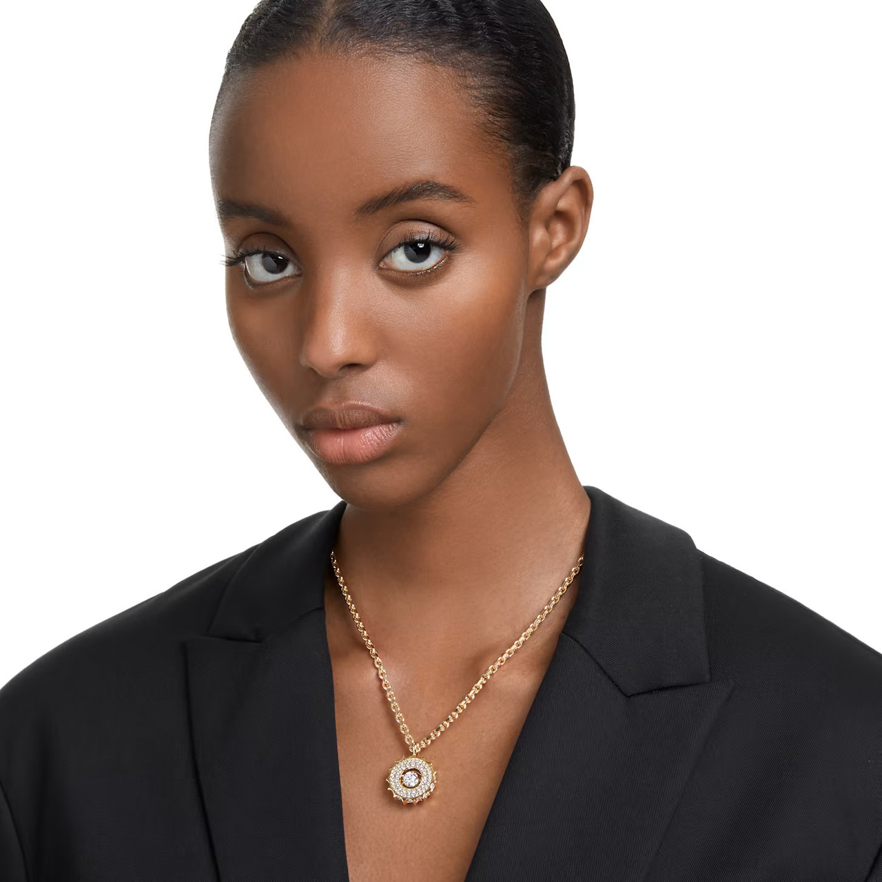 Swarovski Rota Pendant, Mixed Round Cuts, White, Gold-Tone Plated ...