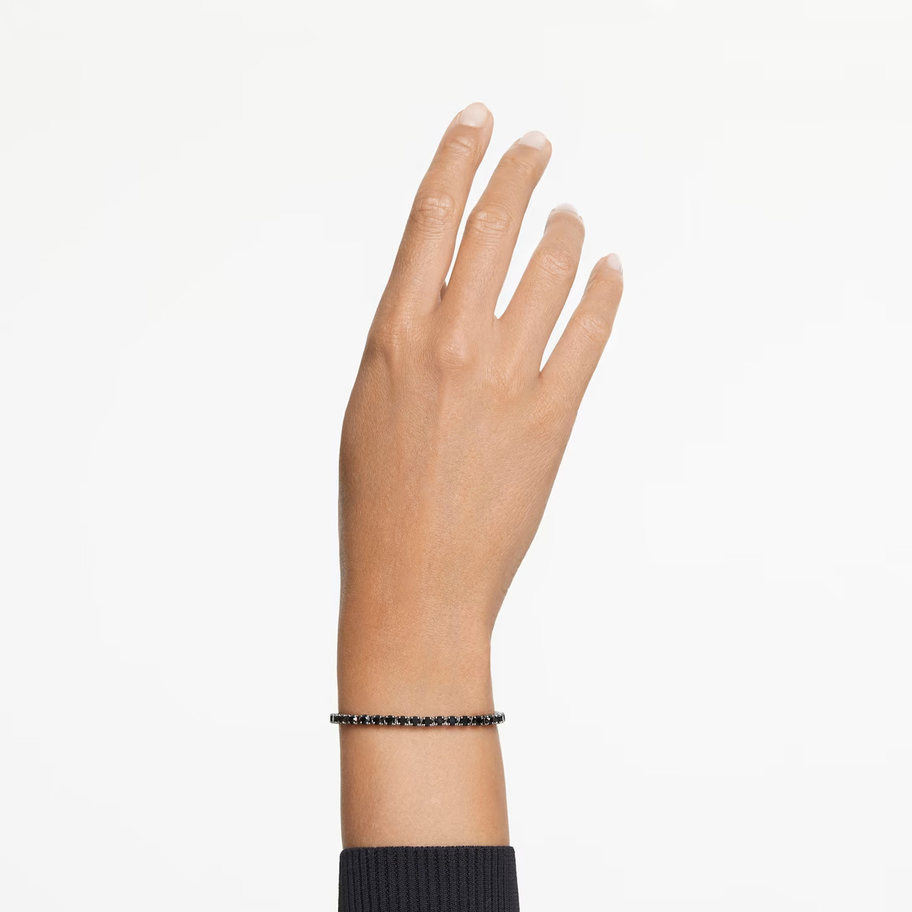 Matrix Tennis Bracelet, Round Cut, Black, Ruthenium Plated 5664150 ...