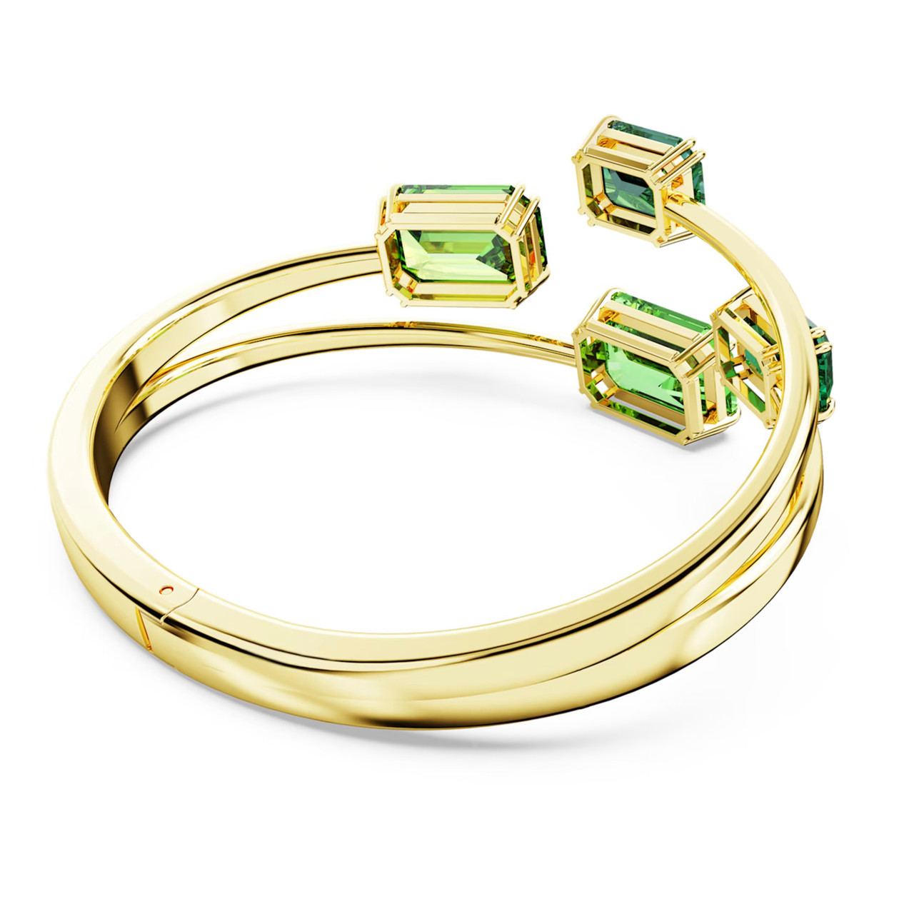 Millenia Bangle Octagon Cut, Green, Gold-Tone Plated 5671246 (Size M ...