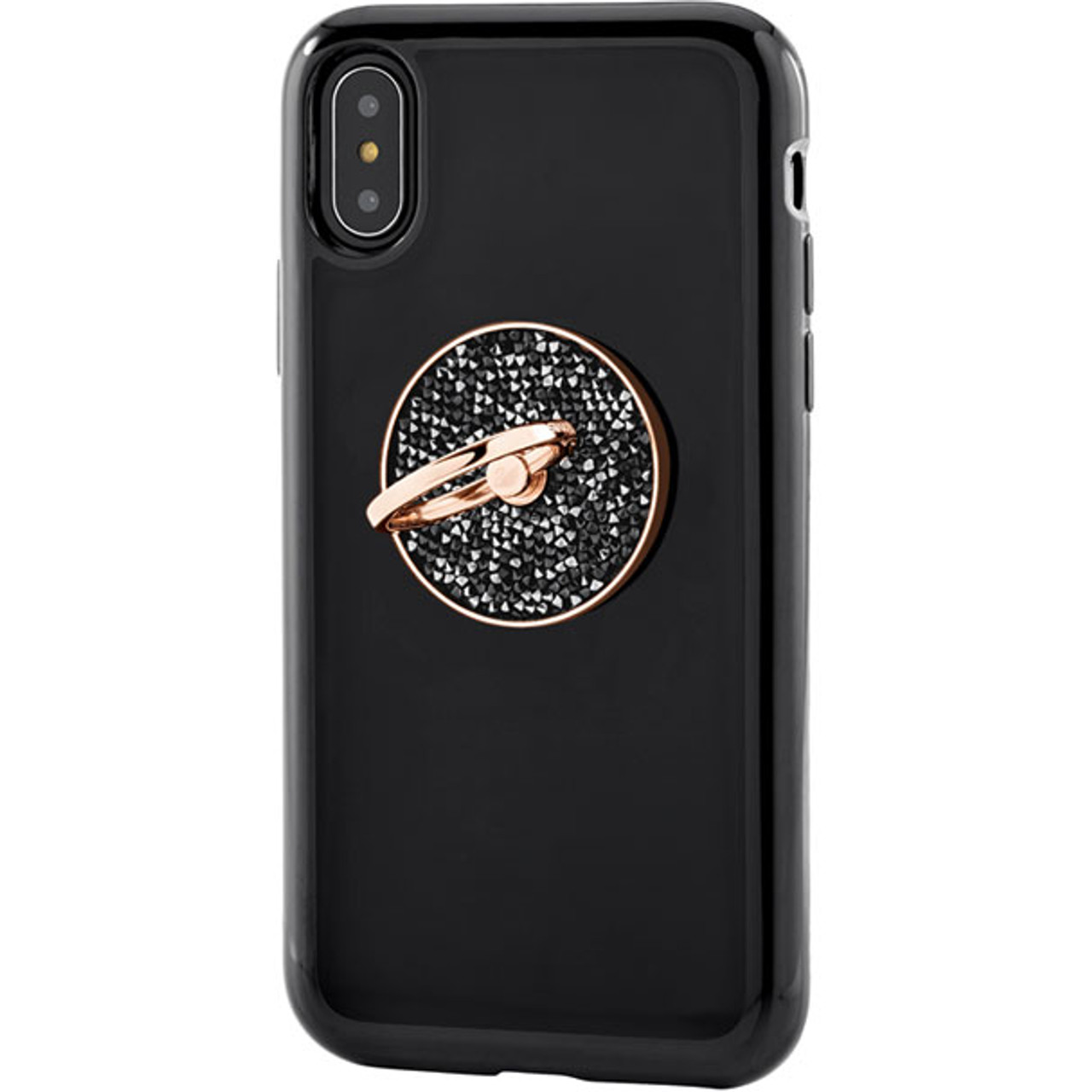 Swarovski Crystal Glam Rock Ring Sticker Black Smartphone Kickstand 5457469