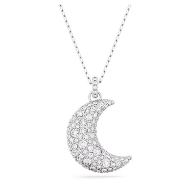 Luna Pendant, Moon, White, Rhodium Plated 5666181 | Swarovski - Four ...