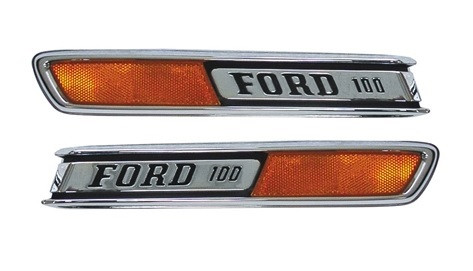 1968-72 Ford F100 Hood Side Emblems " FORD 100", pr. - Southwest Classics
