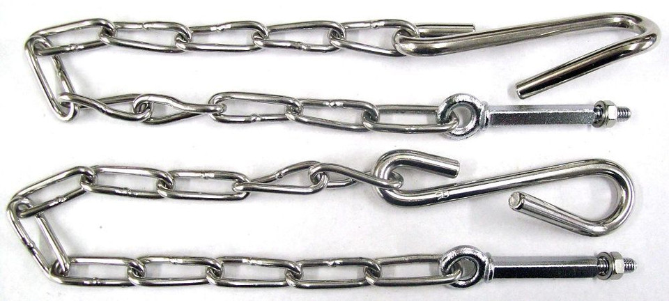 1954–87 Chevy/GMC Stepside Tailgate Chains – Polished Stainless