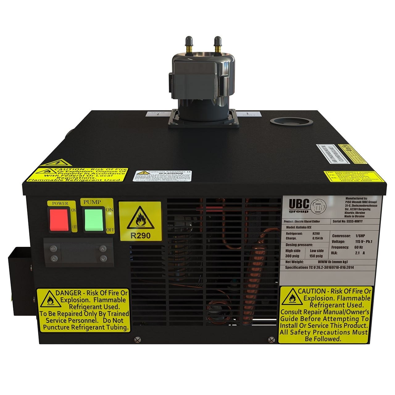 Glycol Power Pack, ChillPro 1150H (1,150 BTU/Hr), Agitator Pump, R290 ...