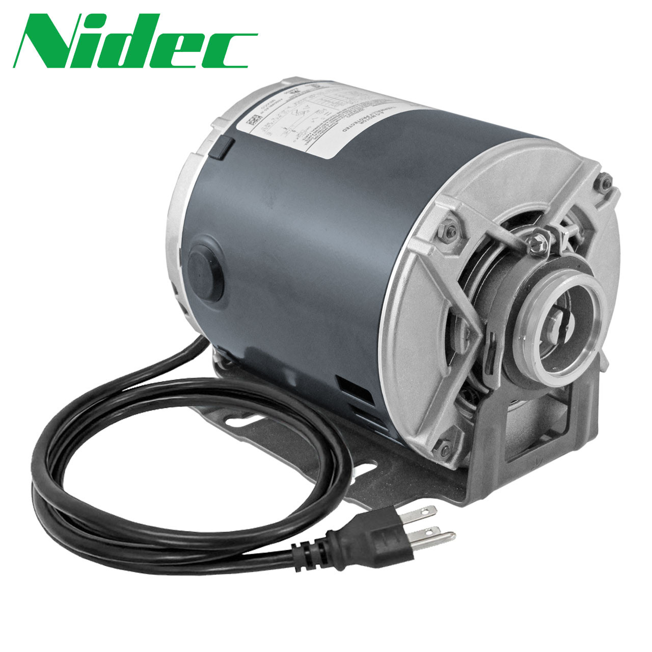 Motor and Cord Assembly, 1/3HP, Nidec, Single Voltage 110V/60Hz, 18 AWG ...