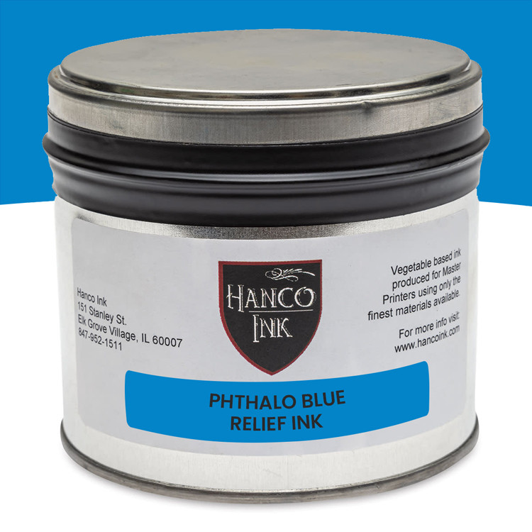 Hanco Relief Ink: Phthalo (Process) Blue (1lb Can) - Conrad Press