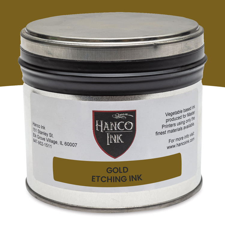 Hanco Etching Ink: Brilliant Rich Gold (1lb Can) - Conrad Press