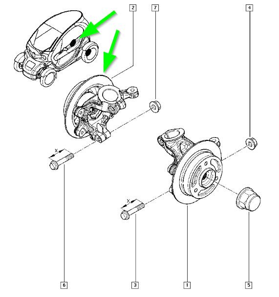 Renault 432067161R TWIZY REAR RIGHT BRAKE DISC AND HUB ASSEMBLY from ...