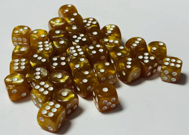 Amber Chunks Marble Acrylic 12mm D6 Dice Set - Gamerz Guard