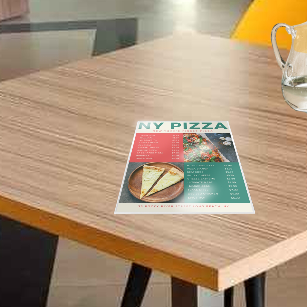 Clear Plastic Menu Sleeve Pockets - DPG - Great Menu Covers