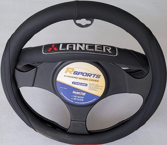 STEERING COVER LANCER BLACK STITCH SILVER