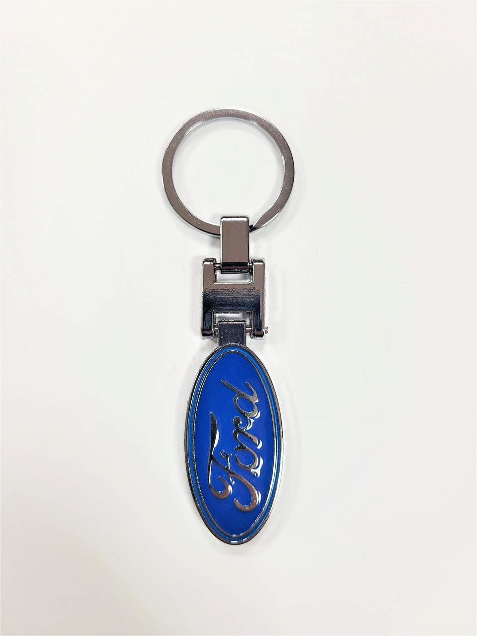 KEY CHAIN FORD BLUE/CHROME