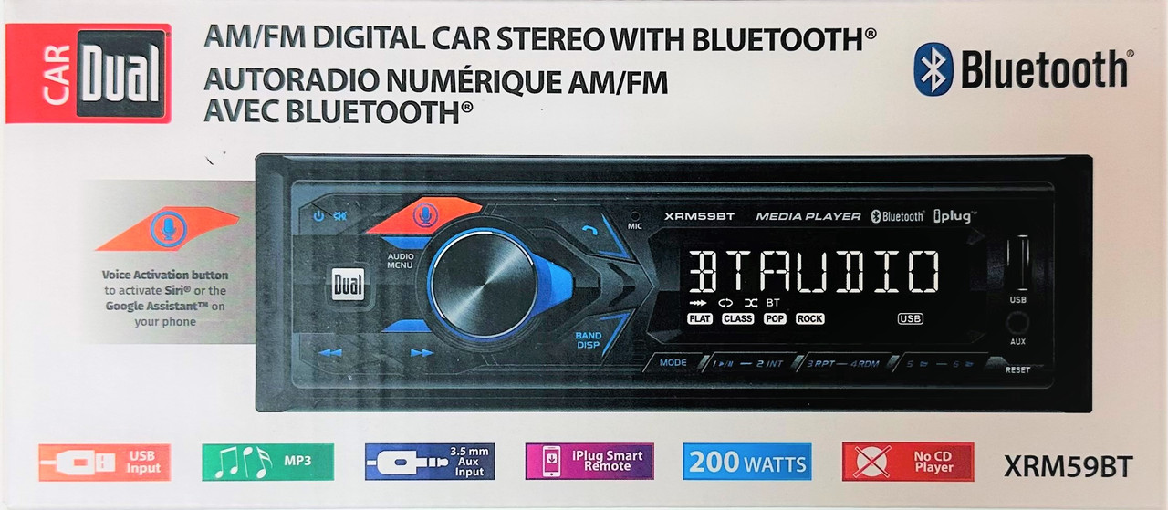 RADIO DUAL WITH BLUETOOTH, RCA, AUX, MP3, USB, 200W